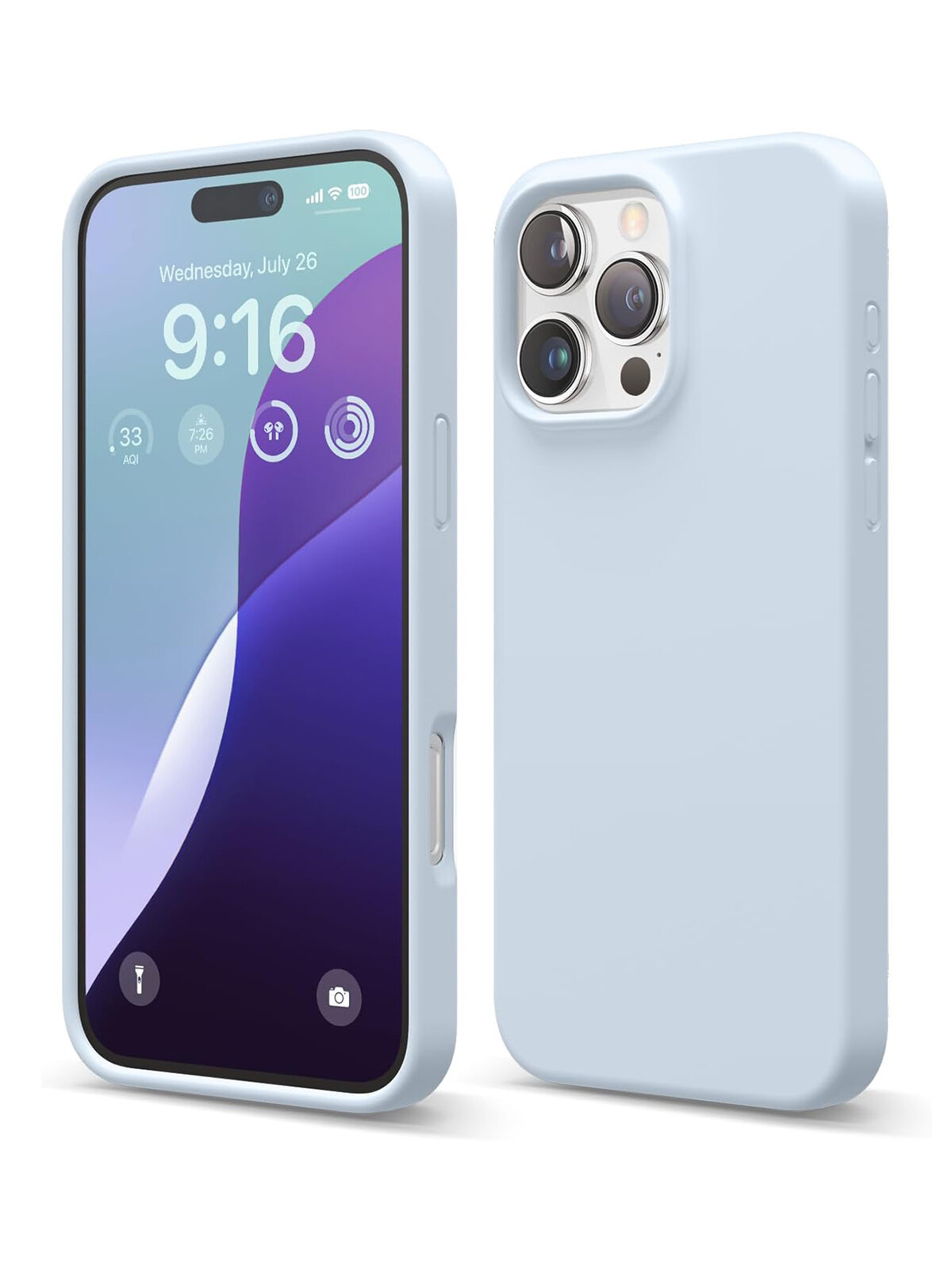 Elago для iPhone 16 Pro чехол Soft silicone (Liquid) Light Blue