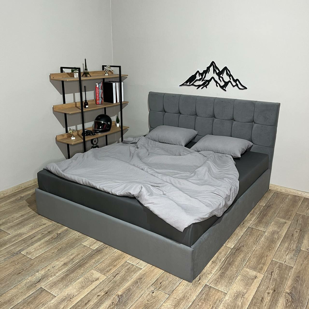 Кровать VIERO Ника, мягкое изголовье, 200х200 см, с ортопедическим основанием, без подъемного механизма