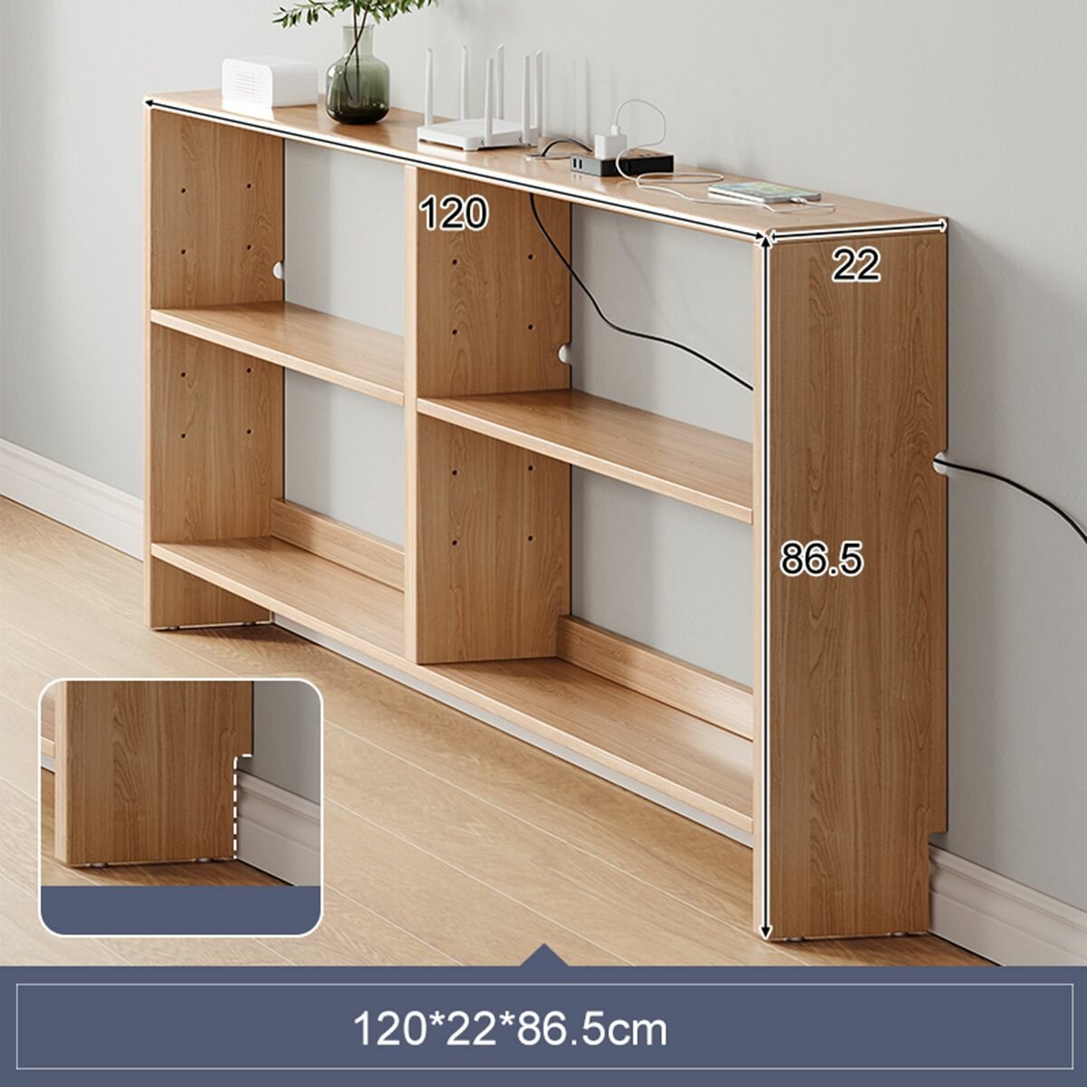 Консоль Стол Сосна, Компактный, Стабильная структура, С Регулируемые по высоте полки, Незаменим для небольших квартир