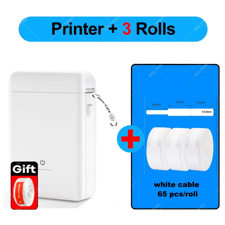 Беспроводной термопринтер этикеток Holyhah HP2S Add 3 White D