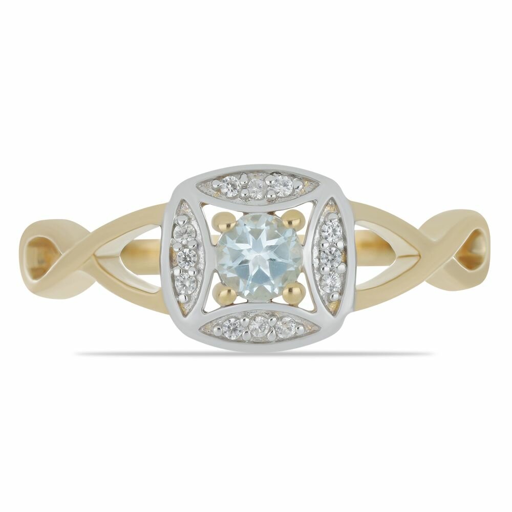 Кольцо, серебро, 925 проба, циркон, топаз