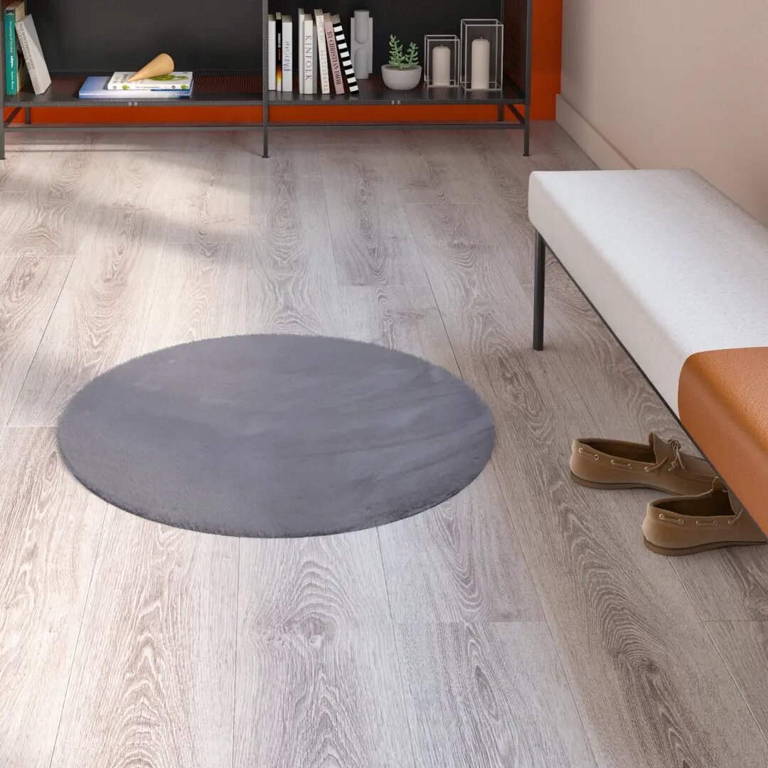 Шкура искусственная полиэстер Inspire Bianca d100 см цвет серый