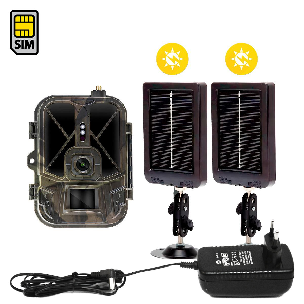 Набор фото ловушка 3G/4G 4К Филин Mod: HC-940 LTE-Pro-Li-4K и ДВЕ солнечные панели SP(06) (фотоловушка с солнечной батареей)