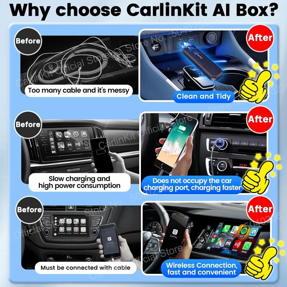 CarlinKit Mini 3 Wireless CarPlay Android Auto адаптер — фото 1