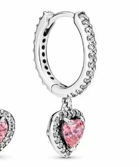 Серьги конго PANDORA, искусственный камень, серебряный — фото 1