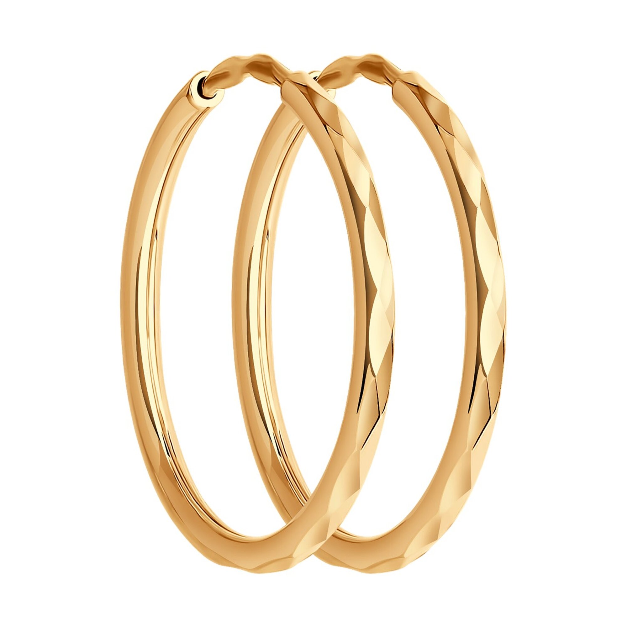 Серьги конго, красное золото, 585 проба