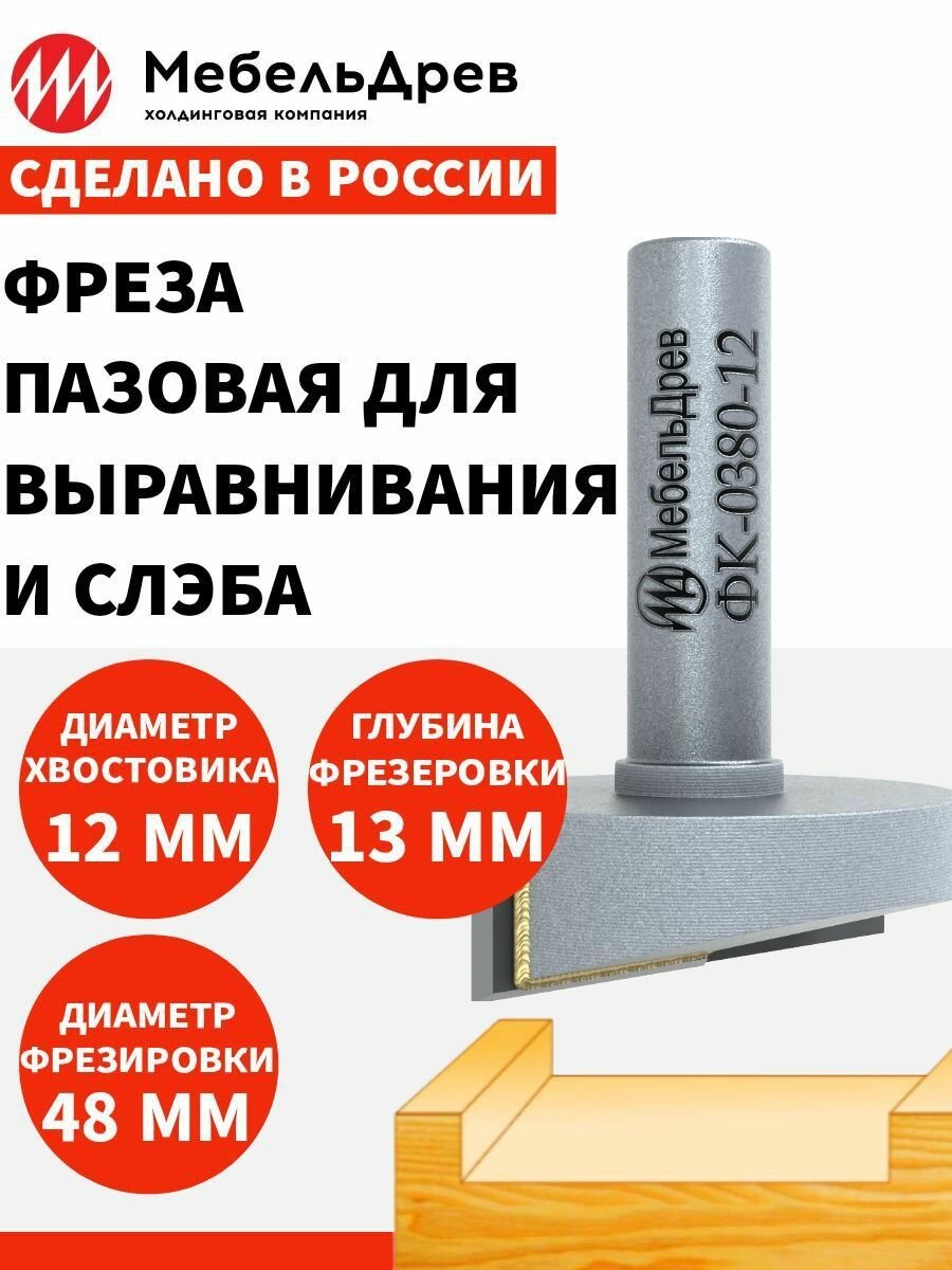 Фреза пазовая для слэбов твердосплавная ФК 0380-12 D48