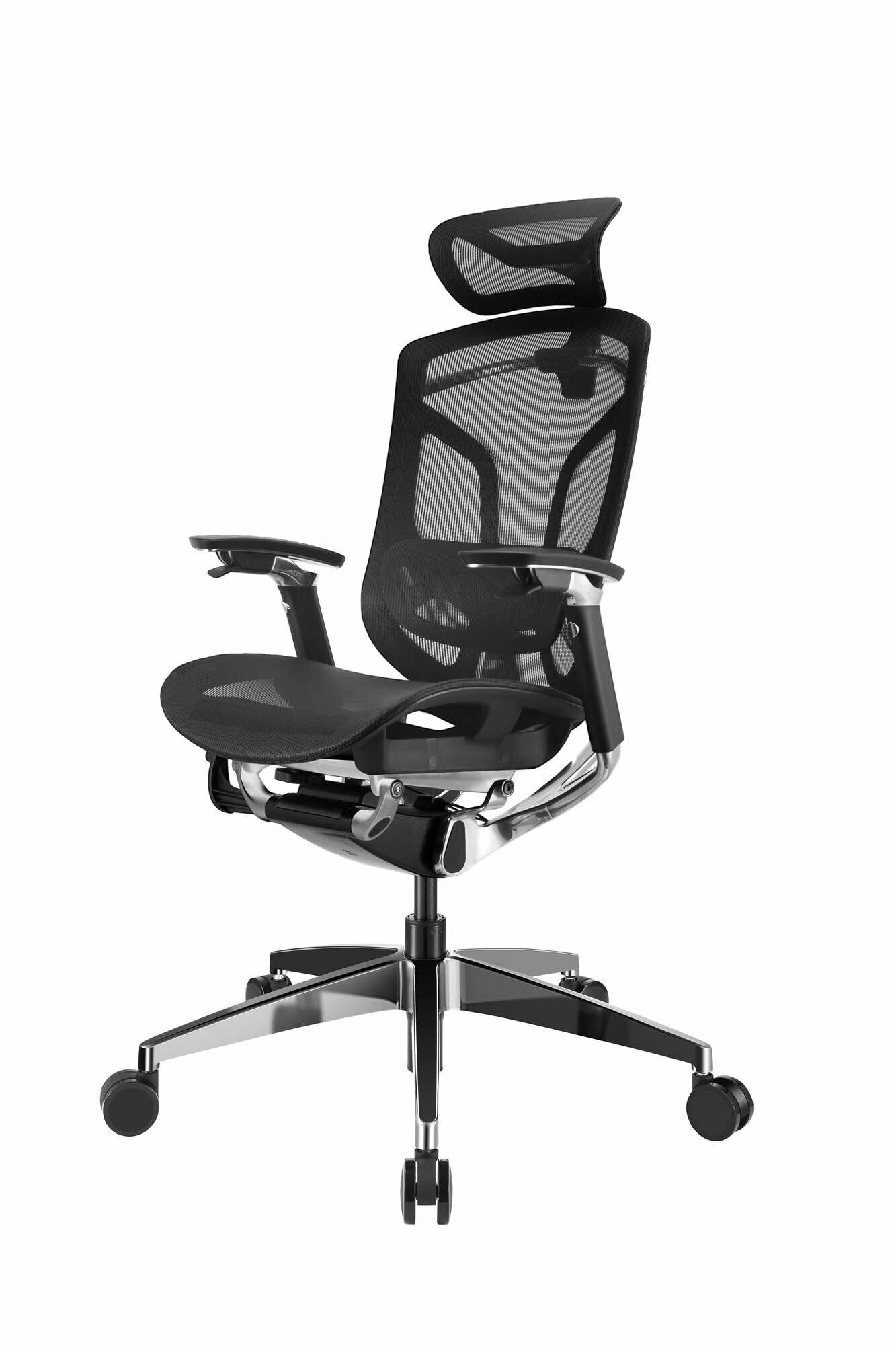 Премиум эргономичное кресло GT Chair Dvary Pro X, чёрный, регулировка глубины сиденья, 5D подлокотники