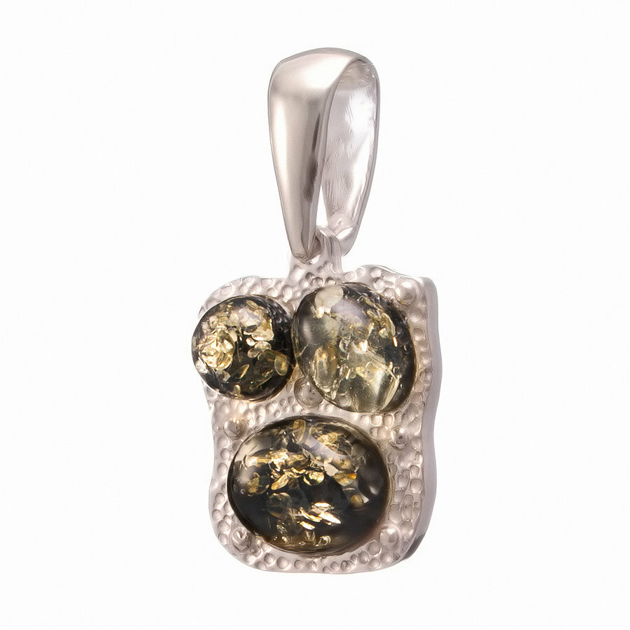 Подвеска, серебро, 925 проба, янтарь
