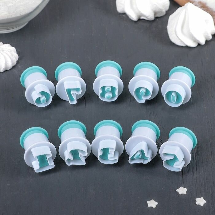 Набор плунжеров КНР кондитерских "Цифры", 10 шт