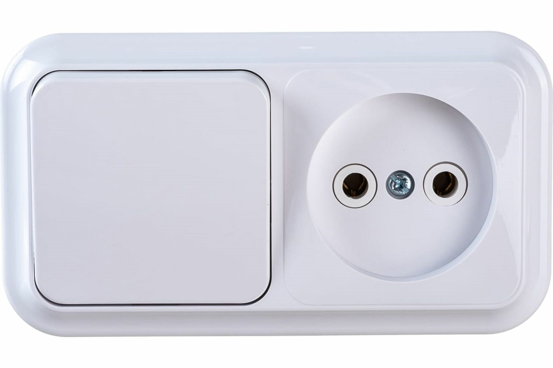 Блок розетка + выключатель 1 клавиша Пралеска 521