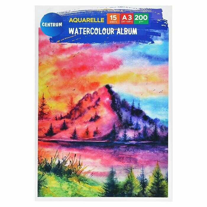 Альбом для рисования Centrum для акварели, A3 15 листов, 200 г/м2 (82600А)