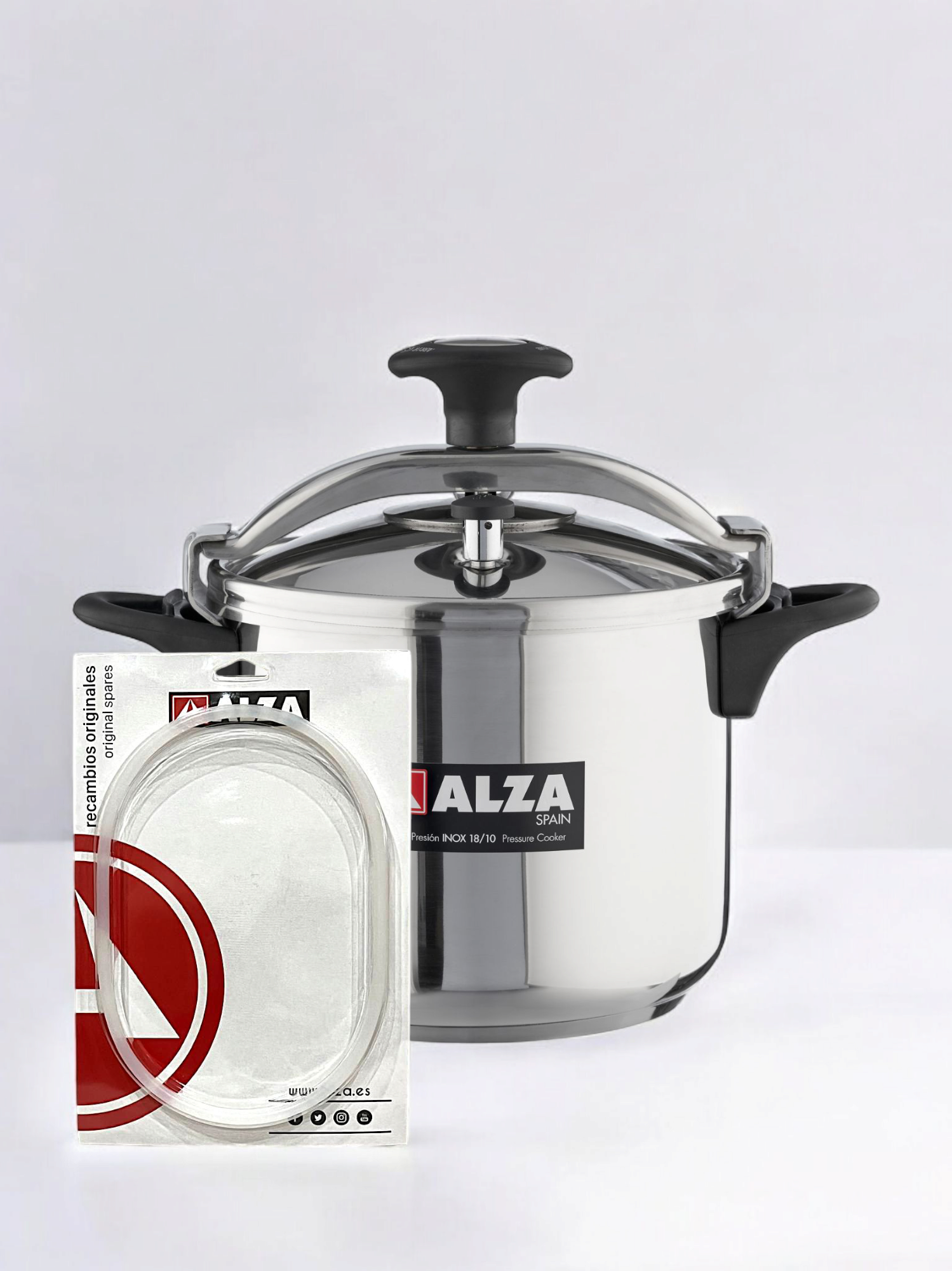 Набор Скороварка Alza MELISA 8 литров Испания + Силиконовая прокладка, нержавеющая сталь, для всех типов плит