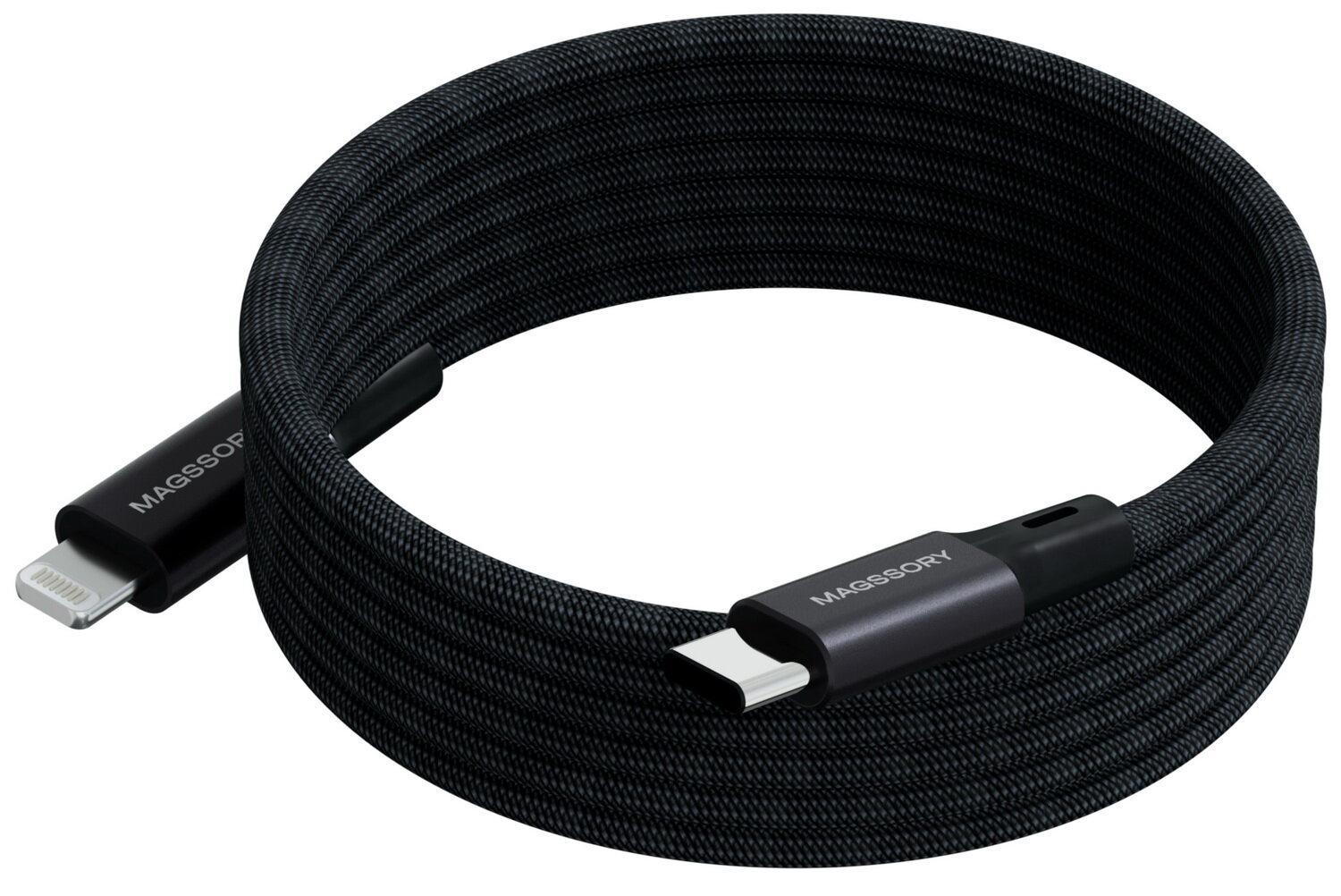 Магнитный кабель Magssory Link L USB-C - Lightning MFI, 1.2 м (black CBL003)