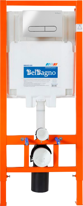 Комплект Инсталляция BelBagno BB002-80 + Кнопка Prospero BB005-PR-CHROME хром глянцевый