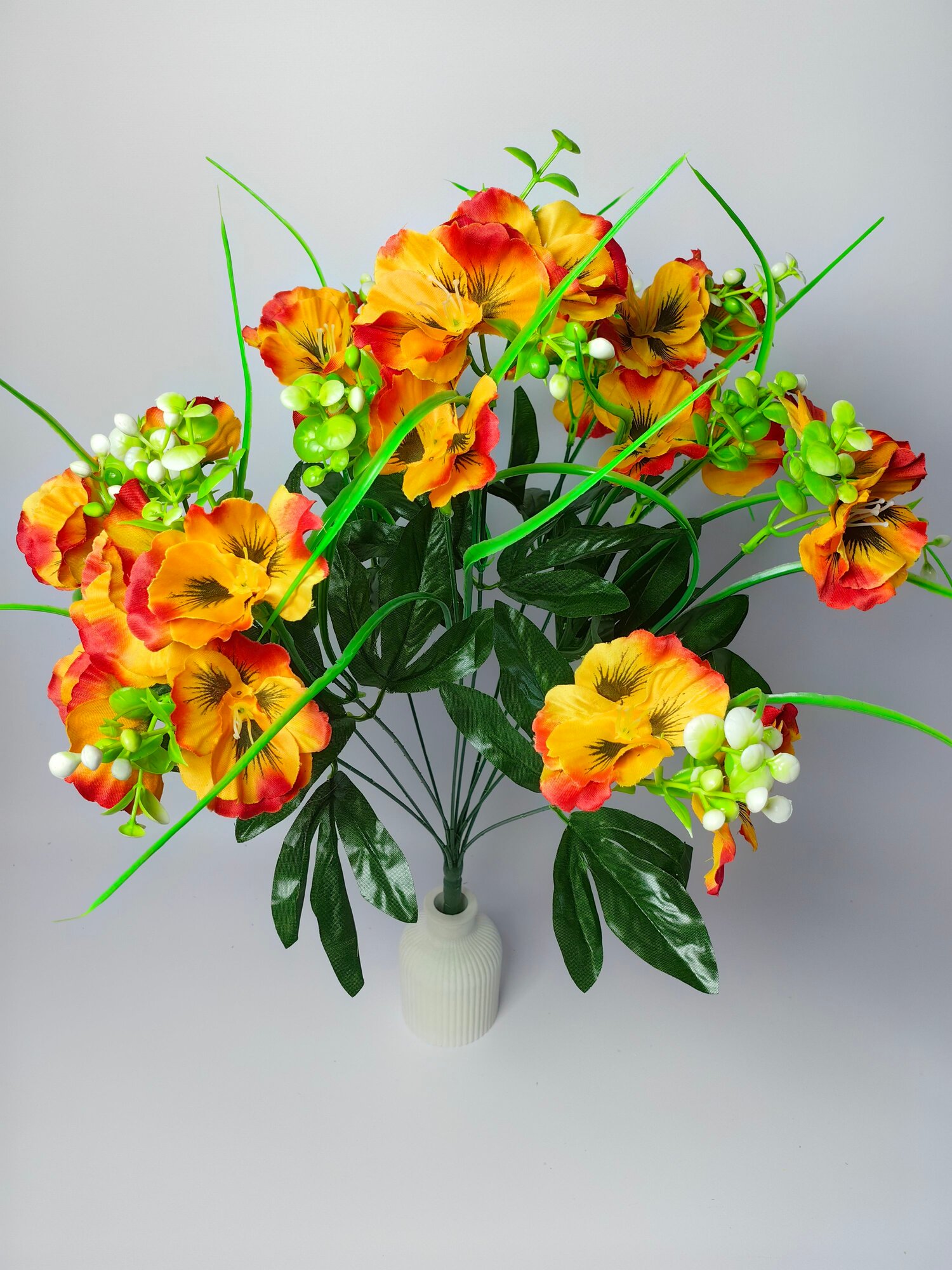 Искусственные цветы анютины глазки 50 см для интерьера/декора