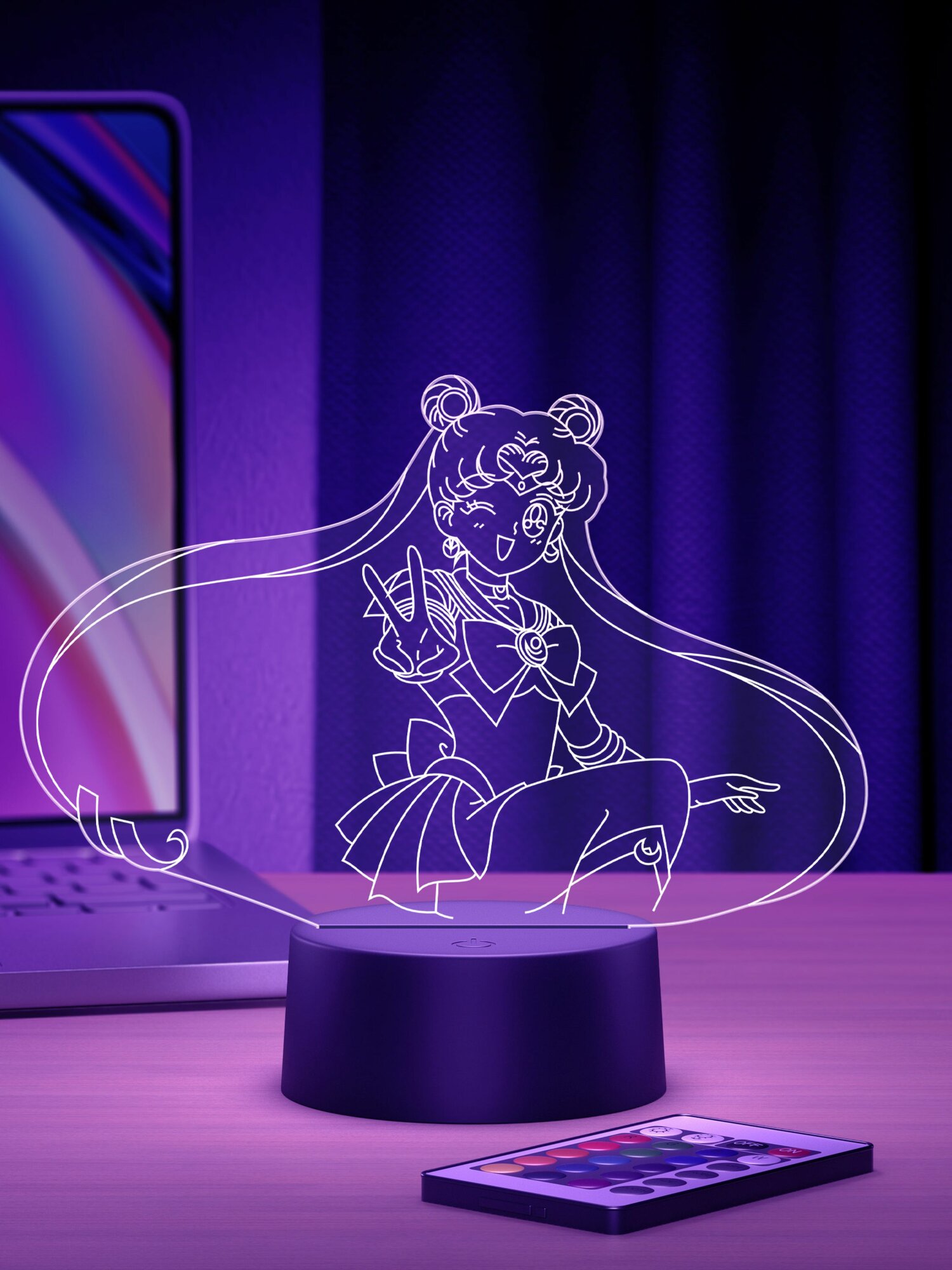 Ночник Аниме Сейлор Мун - Anime Sailor Moon. Подарок фанату аниме и манги — декор в комнату с любимыми персонажами, в стиле отаку и японской анимации.