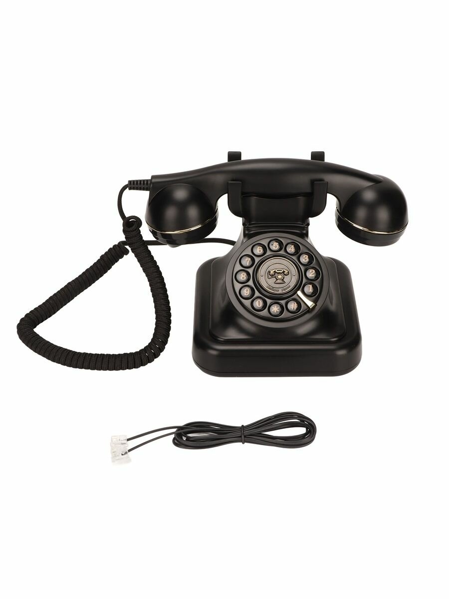 Винтажный проводной стационарный телефон, ретро-декоративный старомодный телефон с дисковой кнопкой для домашнего офиса