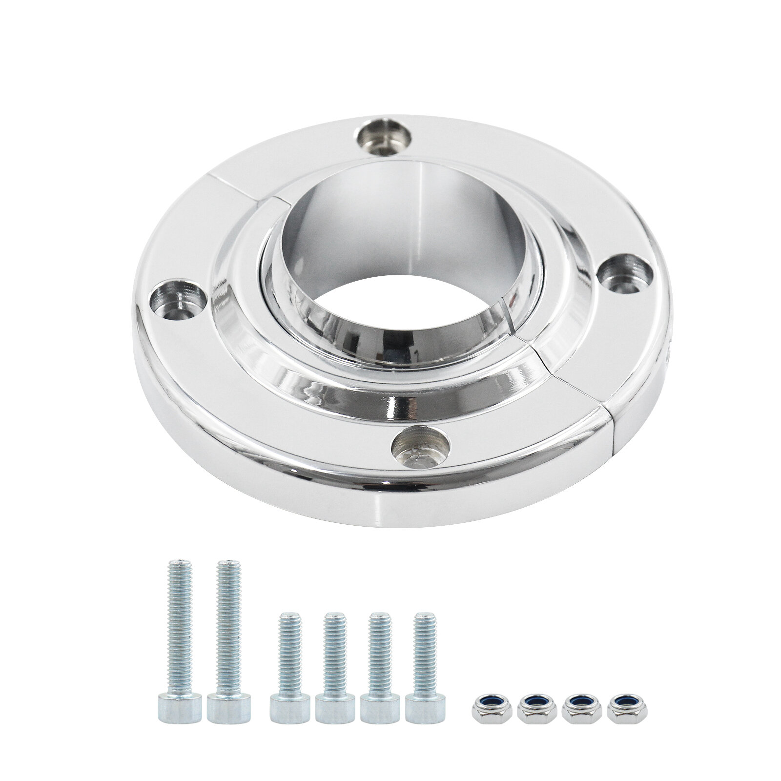 Хромированная замена напольного крепления рулевой колонки для двигателей SBC BBC 350. Универсальные колонки диаметром 2 дюйма. Прочные.