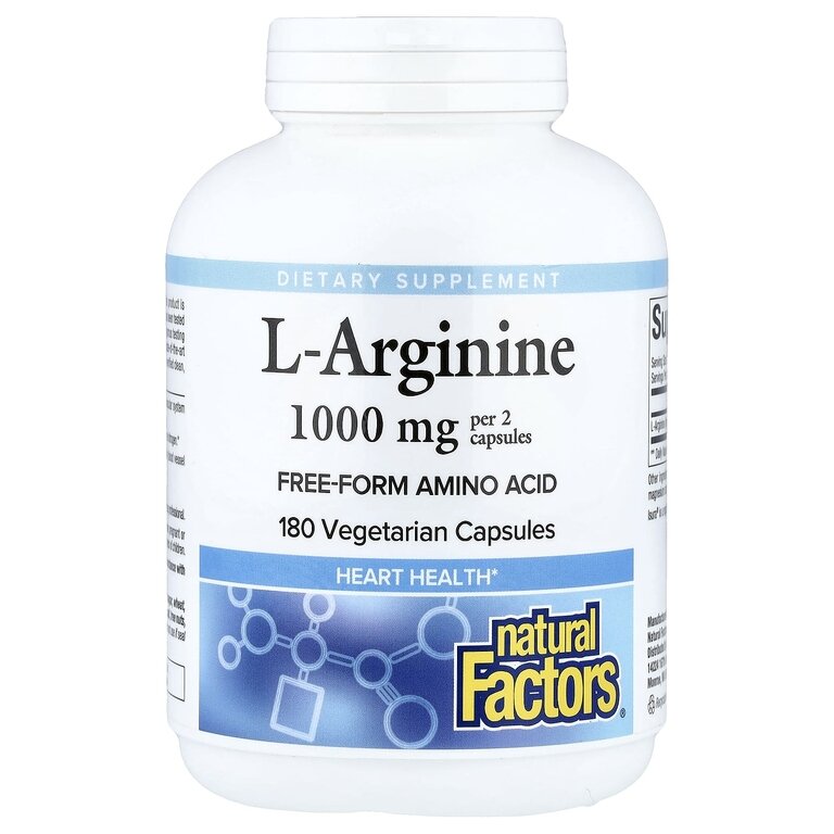 Natural Factors L-Arginine (L-аргинин) 500 мг 180 капсул (Natural Factors)