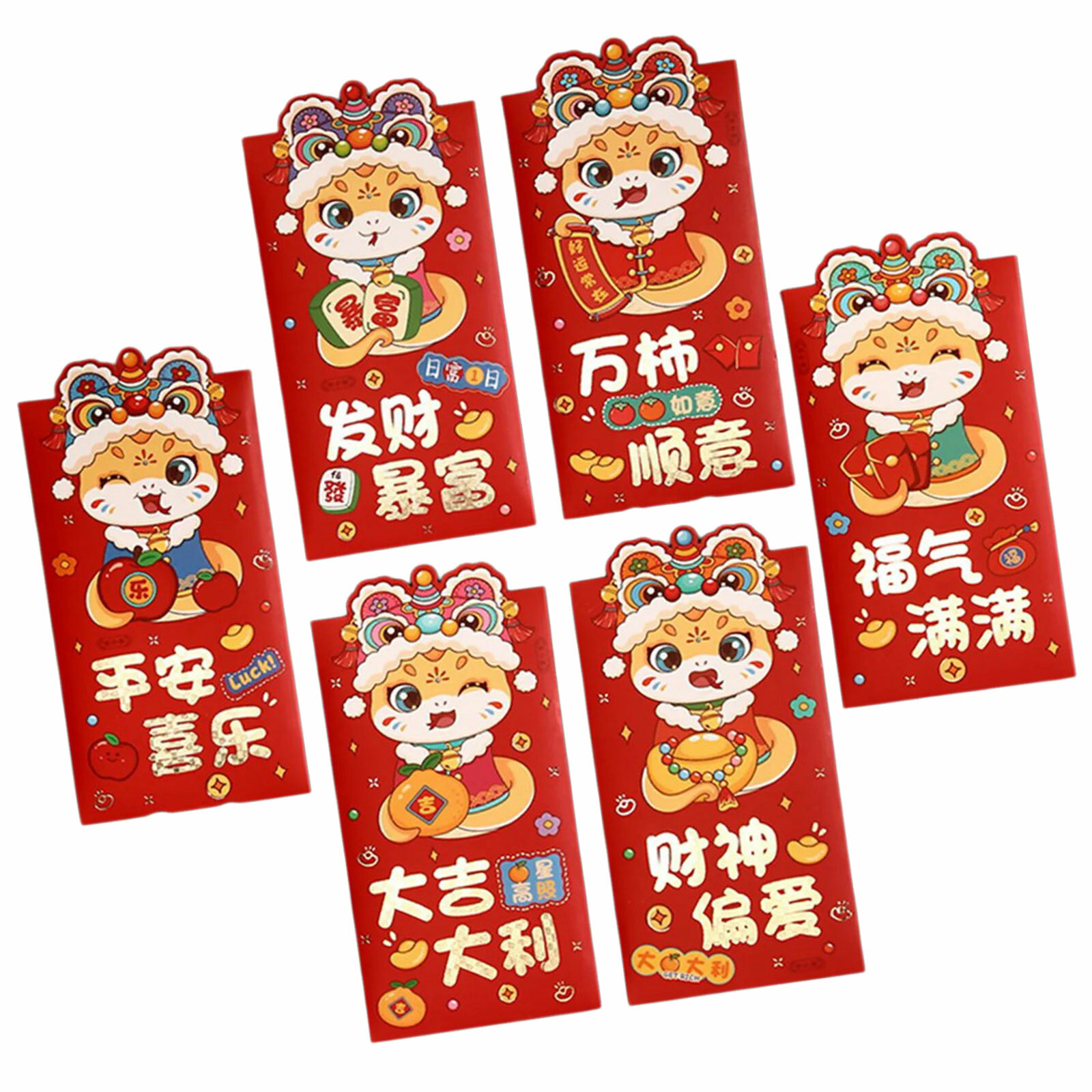 Пакеты для денег из золотой фольги, 6шт, Ручные конверты для денег до весны 2025 года