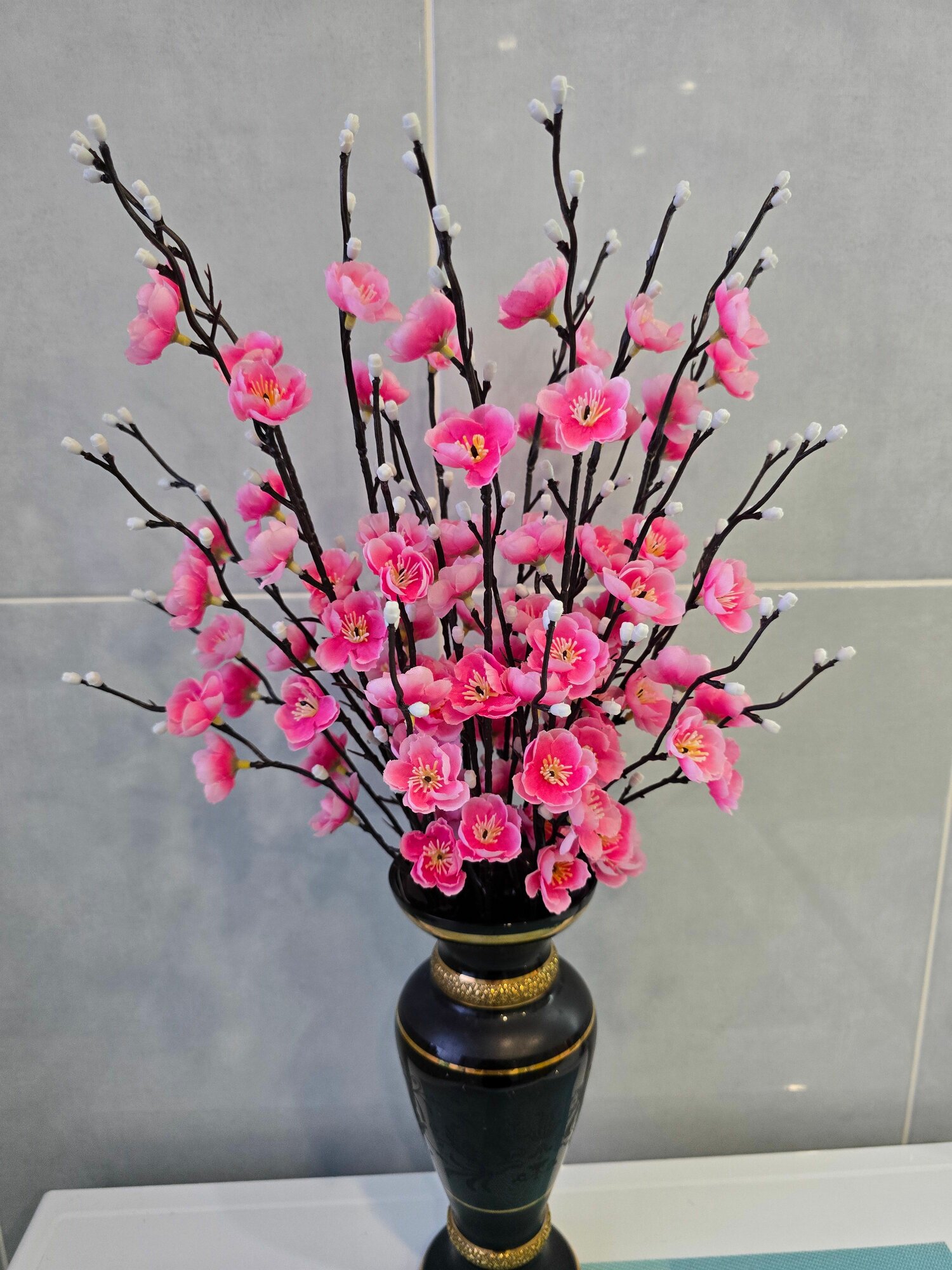 Искусственные цветы Holodilova, сакура, розовые, 10 веточек, текстиль