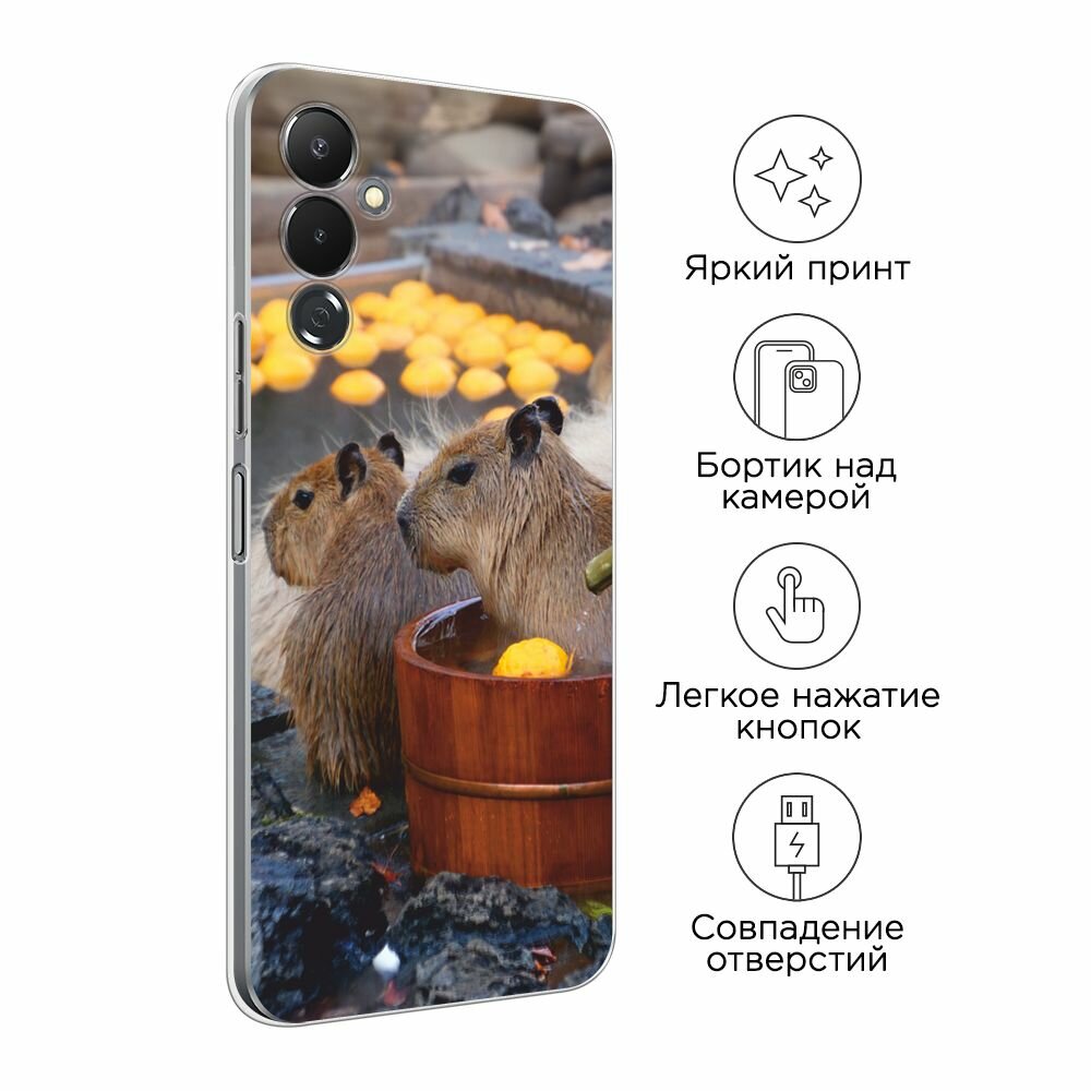 Чехол на Tecno Pova 4 / Текно Пова 4 с принтом "Капибары отмокают" — фото 1