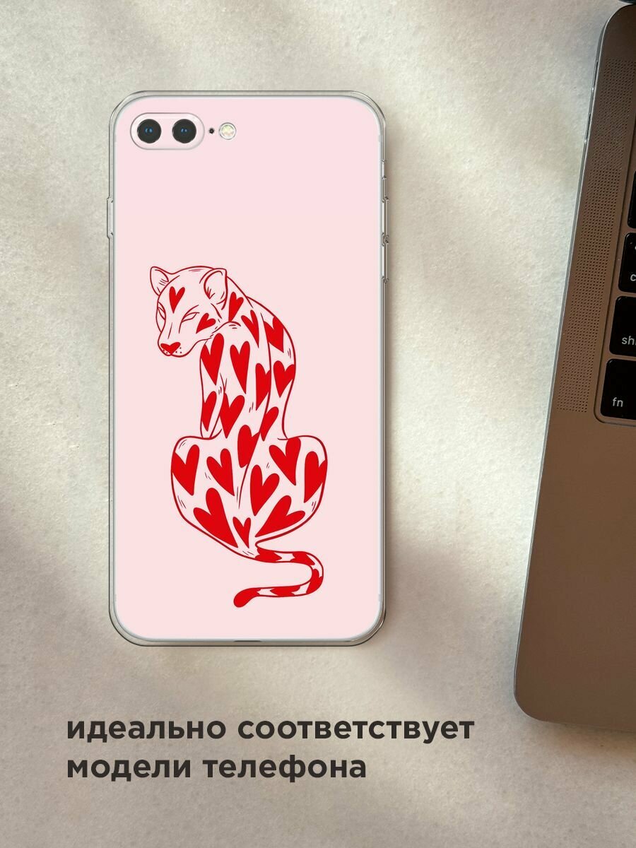 Чехол на Apple iPhone 7 Plus / Айфон 7 Плюс с принтом "Heart panther 1 - 14 февраля" — фото 1