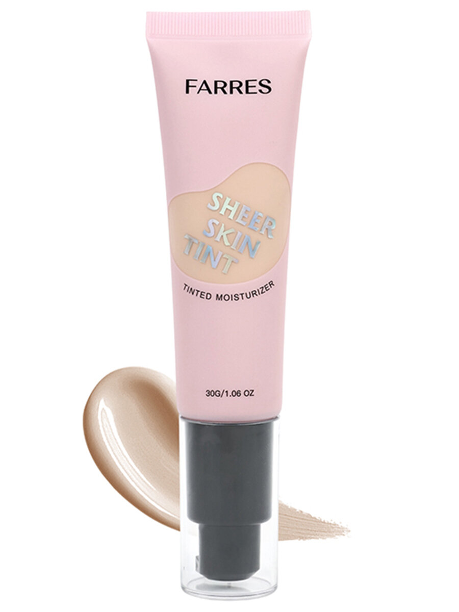 Тональный флюид для лица Farres с дозатором, оттенок 04 бежевый