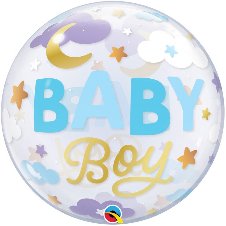 Воздушный шарик bubble 22", Baby Boy, детские грезы