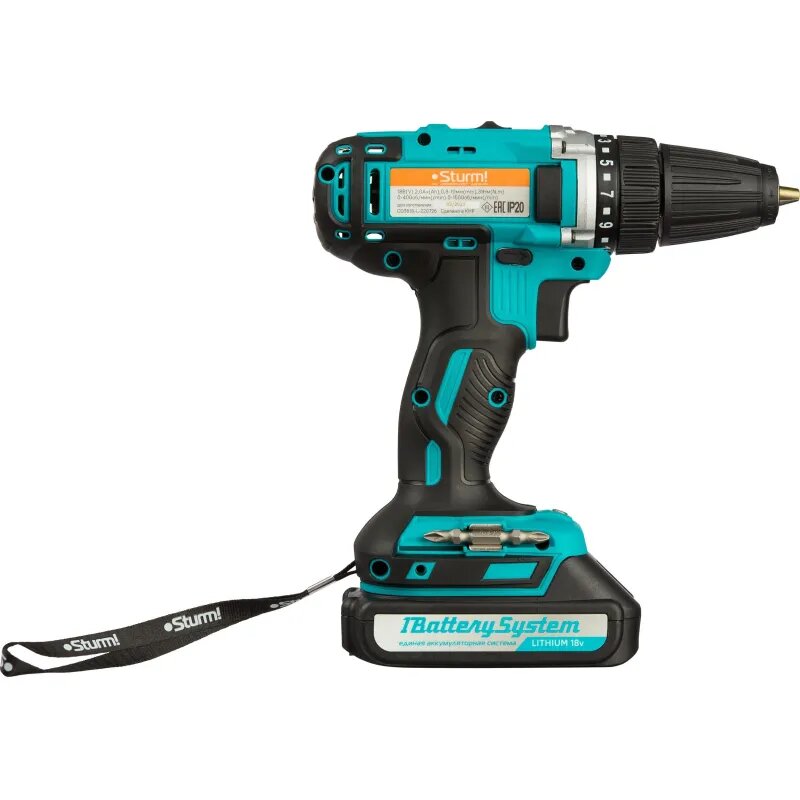 Дрель-шуруповерт аккумуляторная Sturm! 18В, 2х2Ач (CD3618) 1706967