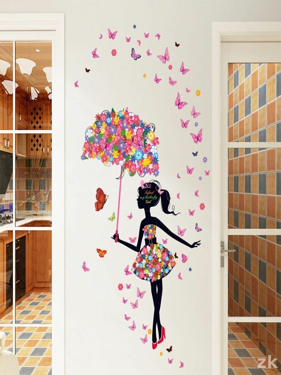 Наклейки AOOYOU Black Vine 3D, виниловые, многоразовые, 60 см x 45 см — фото 1