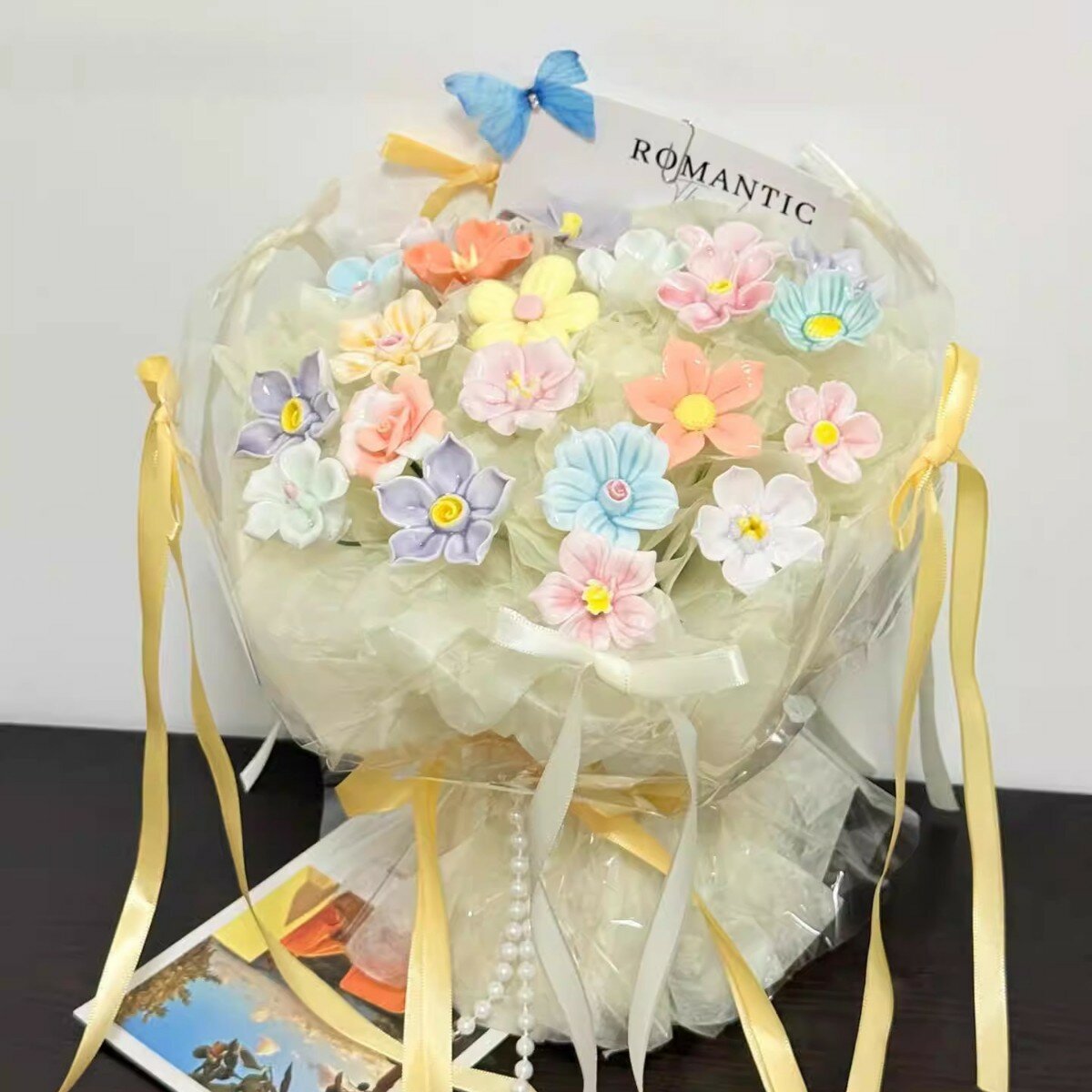 Керамический букет готовый продукт Цзиндэчжэнь подарок на год для лучшей подруги девочки креативный подарок на Новый год и день рождения для девушки