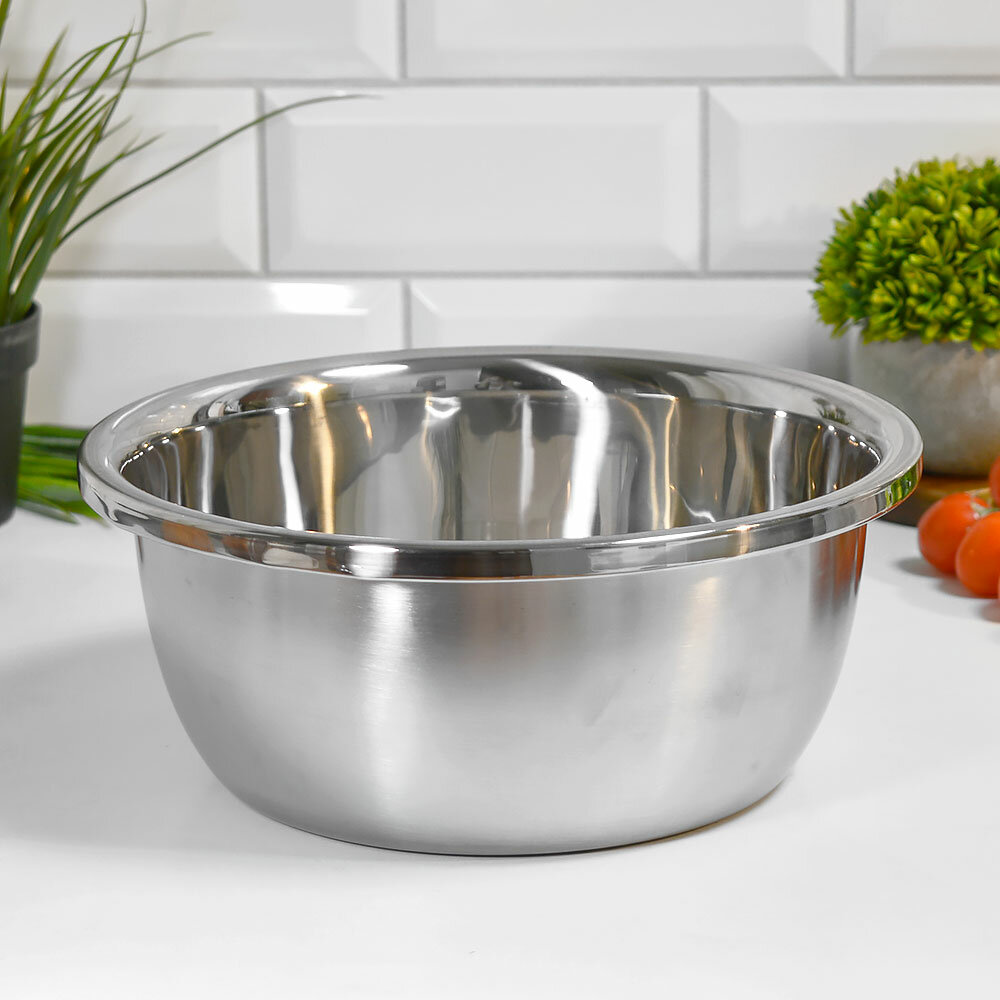 Миска из нержавеющей стали 5,2л, 26x11см, глубокая, с широким бортиком