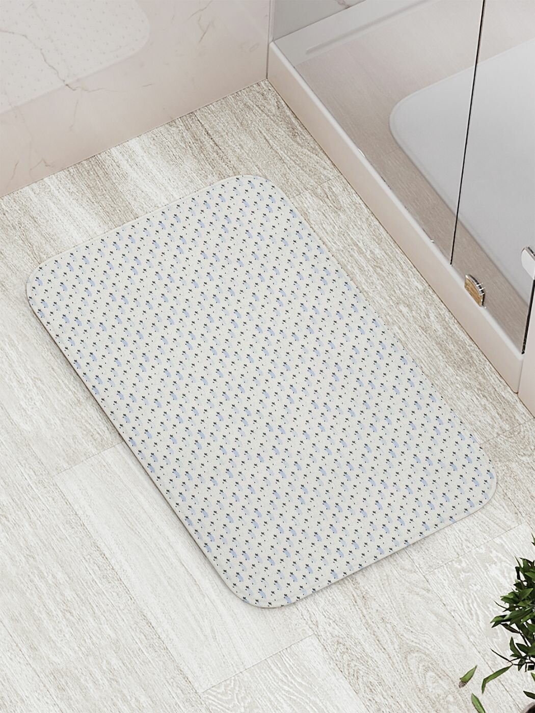 Коврик для ванной комнаты, туалета "Пушистые овечки" противоскользящий, 52х77 см, JoyArty