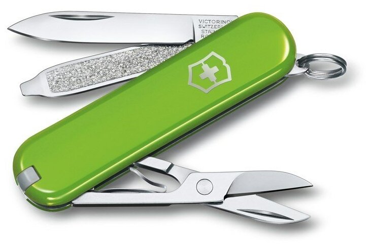 Нож-брелок VICTORINOX Classic SD Colors "Smashed Avocado", 58 мм, 7 функций, салатовый