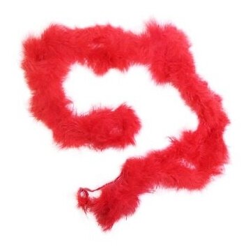 Боа из красного пуха 1,8 метров для декорирования и шитья на тесьме