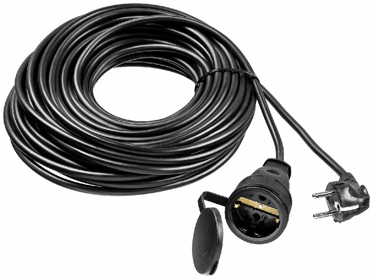 Удлинитель-шнур ЗУБР 20 метров 3500 Вт 1 гнездо IP44 ПВС 3х1.5 мм