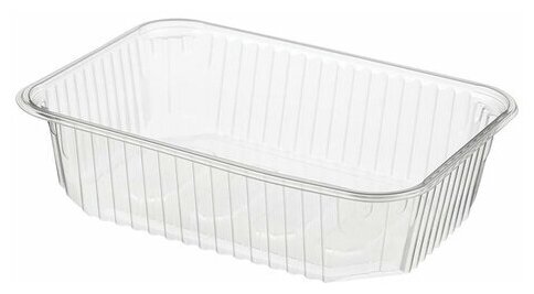 Одноразовый контейнер 750 мл, комплект 100 шт, без крышки, 186х132 мм, прозрачные, ПП, юпласт, ЮУПМ3320