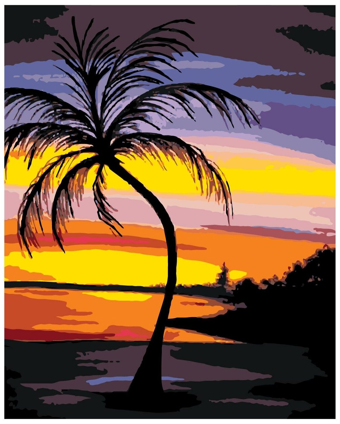 Закат на райском острове Раскраска по номерам на холсте Живопись по номерам