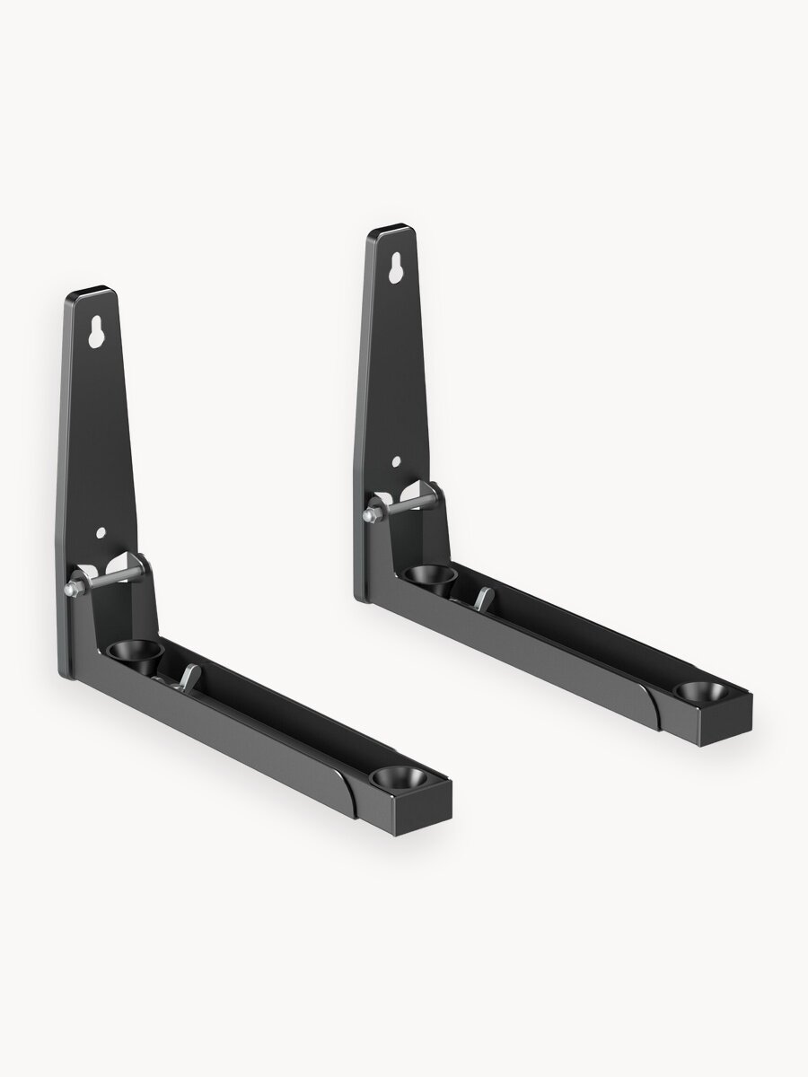 Кронштейн для микроволновой печи ONKRON MW400 из нержавеющей стали, для СВЧ до 40 кг, черный