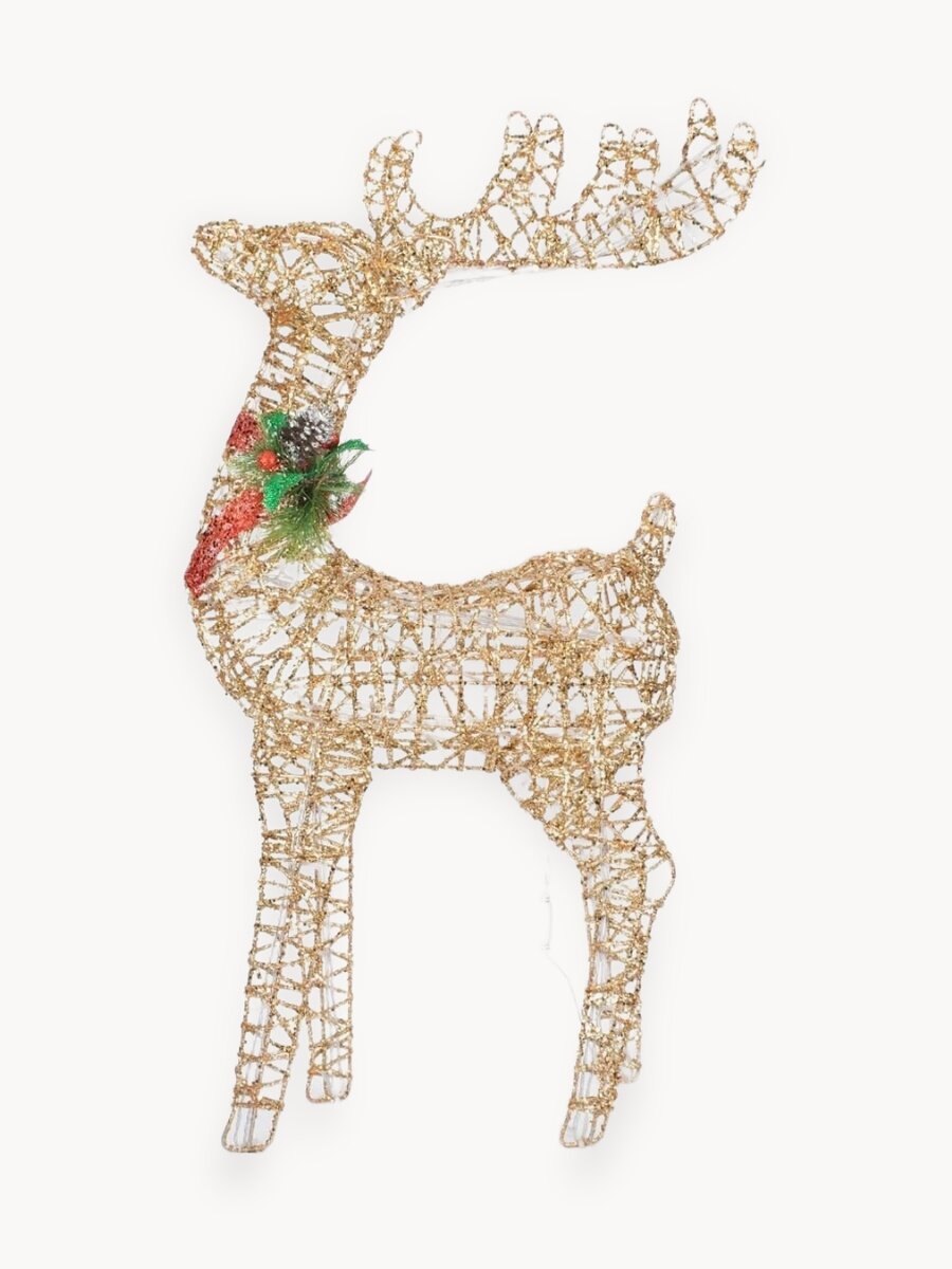 Олень новогодний светодиодный 50 см, декорации для дома