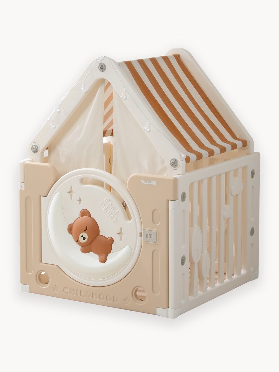 Домик для детей UNIX Kids Мишка / Bear игровой 85x85х113 см, бежевый