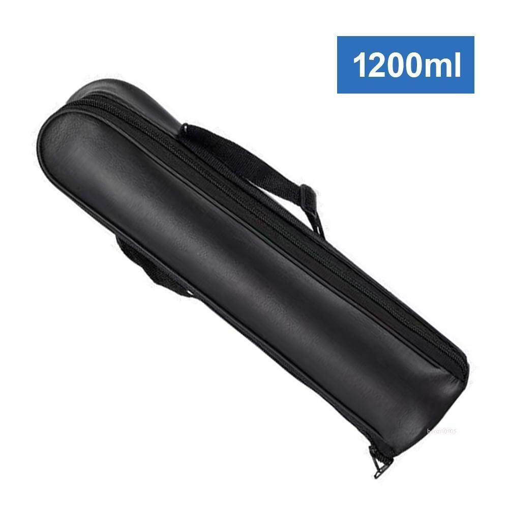 Чехол для бутылки, 350 мл, черный, из экокожи.