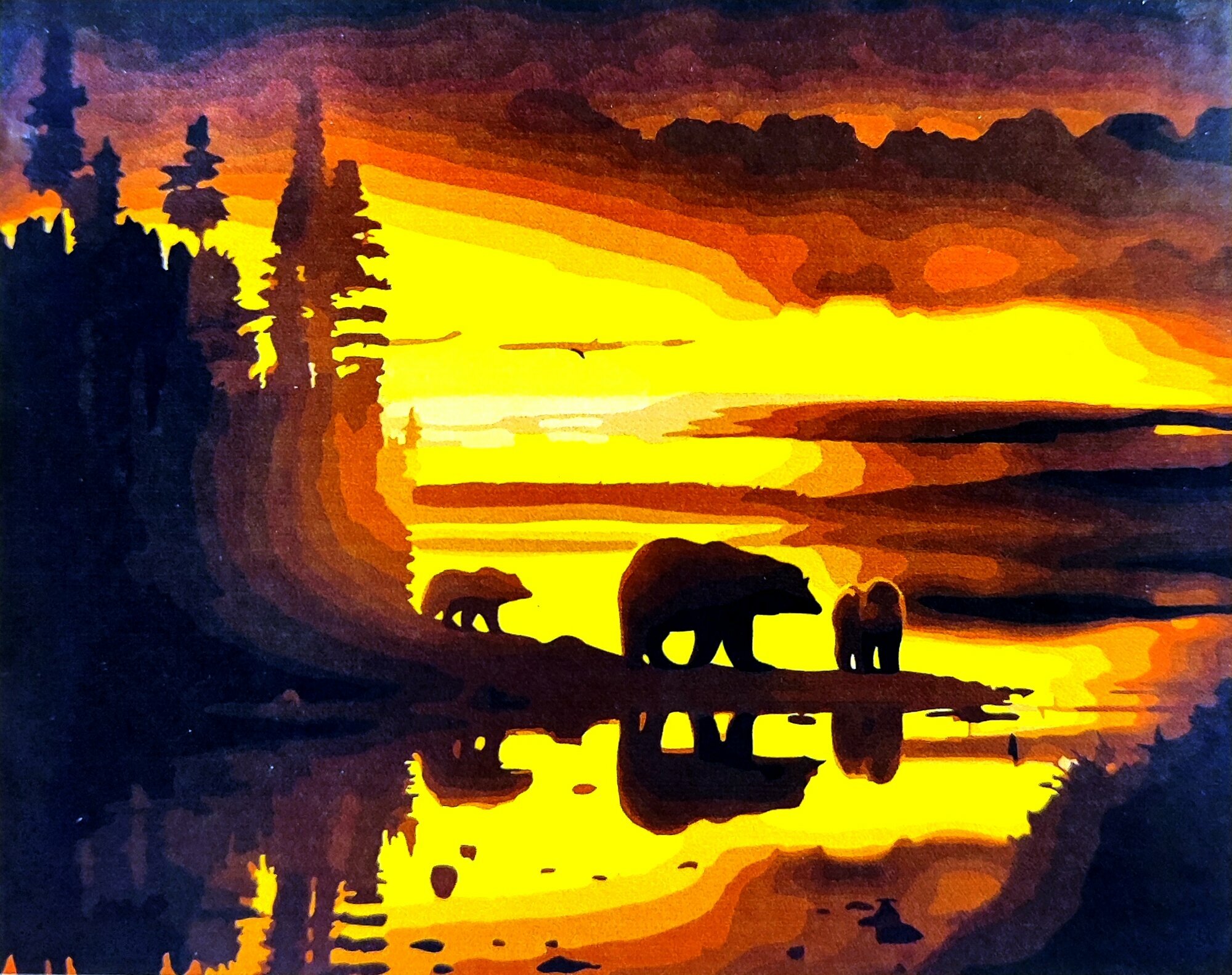 Картина "Зимний горный пейзаж", Paintboy, холст, на подрамнике, 40x50 см