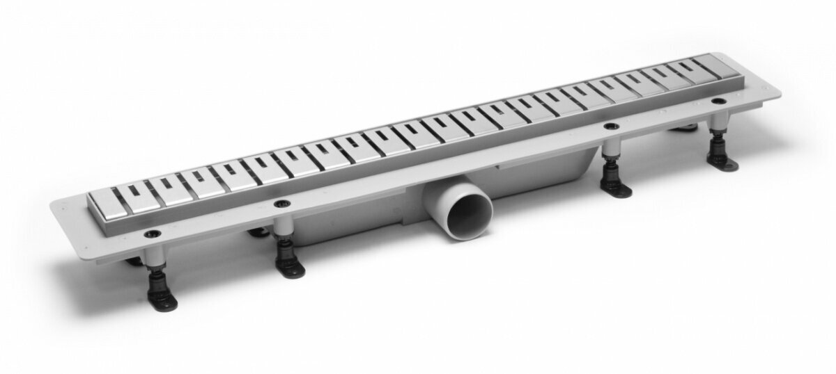 Plastbrno Сливной канал Plastbrno SZA2650 Design 2 комбинированный, решетка из нержавеющей стали, L = 650, серый