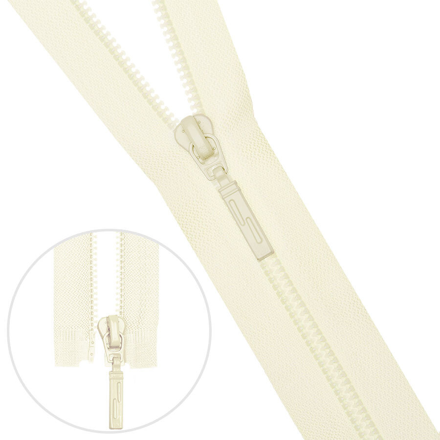 Молния пластиковая прошивная ТРК-3 Я 40 см (молочный 502) с 1 замком / Швейная разъемная молния трактор 1 шт