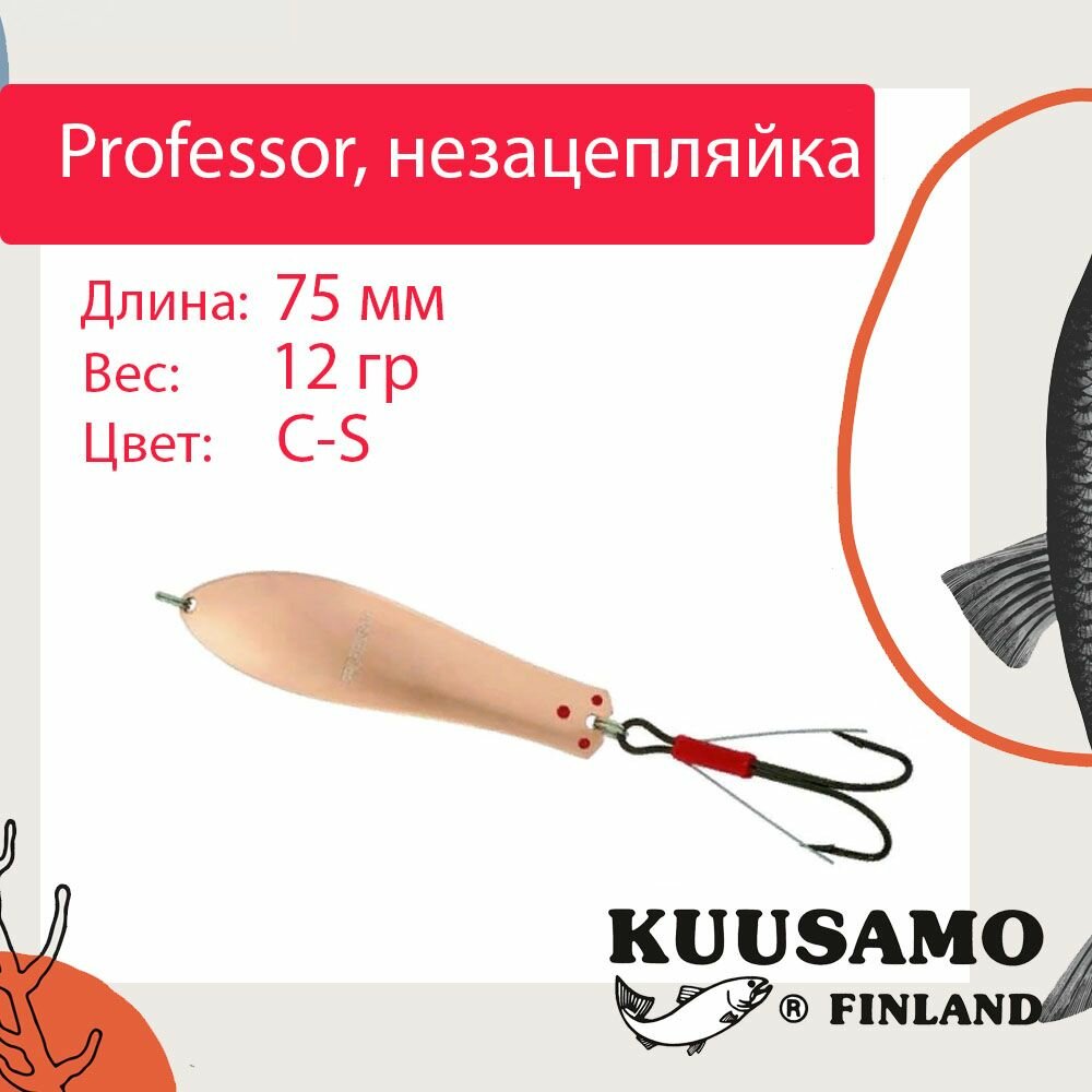 Блесна для рыбалки Kuusamo Professor 3, 75/12 незацепляйка, C-S (колеблющаяся)