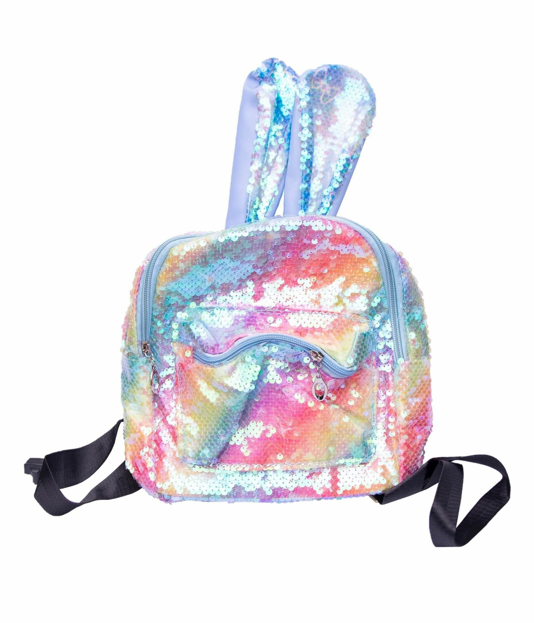 Рюкзак в пайетках с ушками, голубой Pink Rabbit toys Рюкзак в пайетках с ушками, голубой
