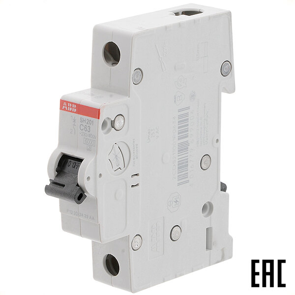 Автоматический выключатель SH201 C63А/1п/ 6,0кА на Din-рейку 2CDS211001R0634 C63 АВВ